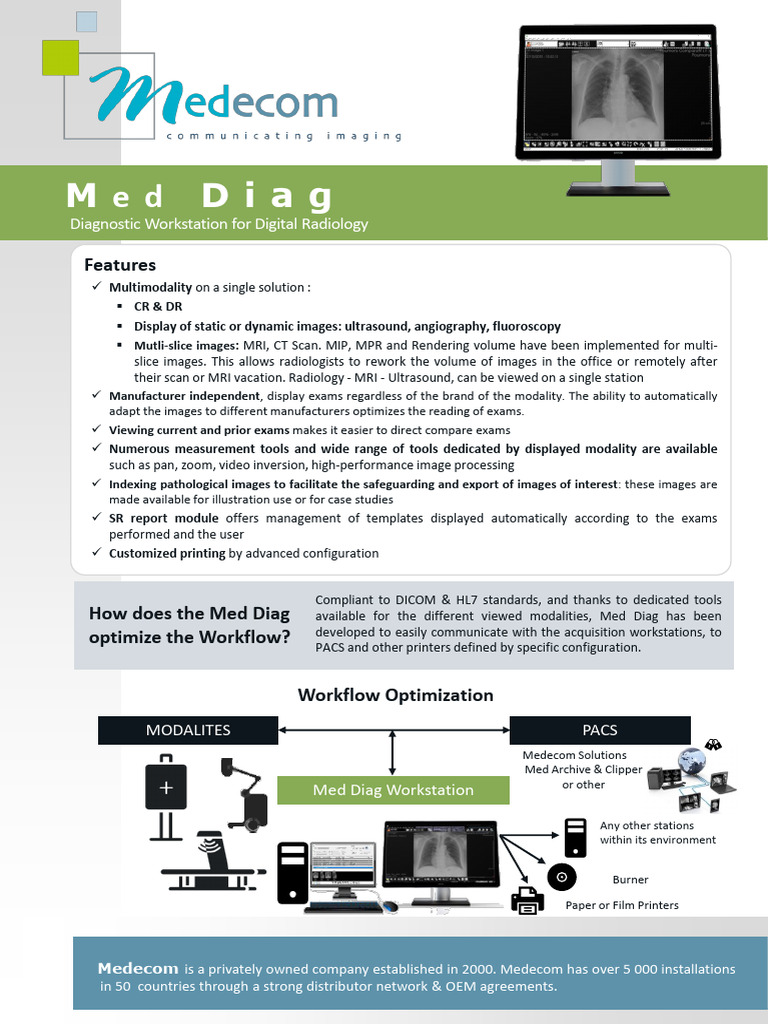 Med Diag: Digital Radiology Workstation | PDF | Medical Imaging | Computers