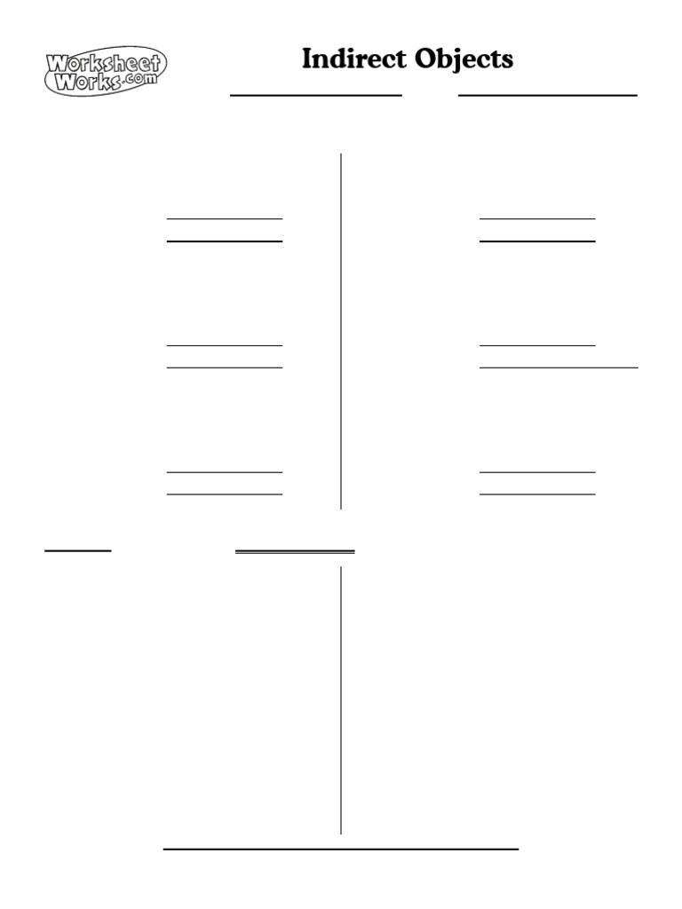 Direct and Indirect Objects Worksheet-1 | PDF