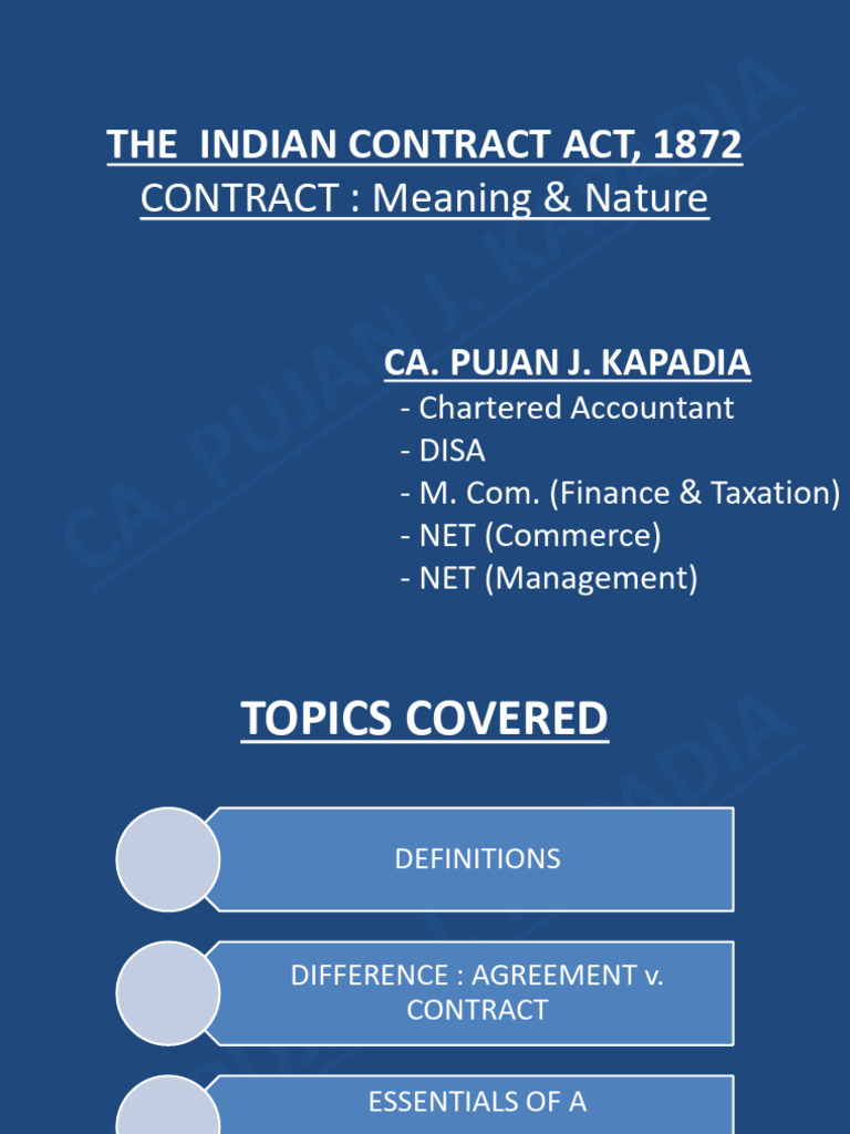 CONTRACT - Meaning & Nature | PDF