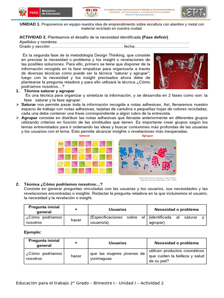 EPT 2° - Ficha 2 de aprendizaje | PDF