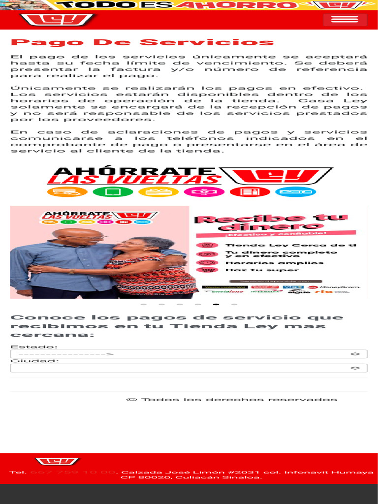 Pago de servicios – Casa Ley | PDF