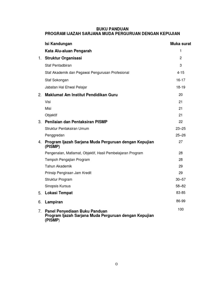Panduan Pismp | PDF
