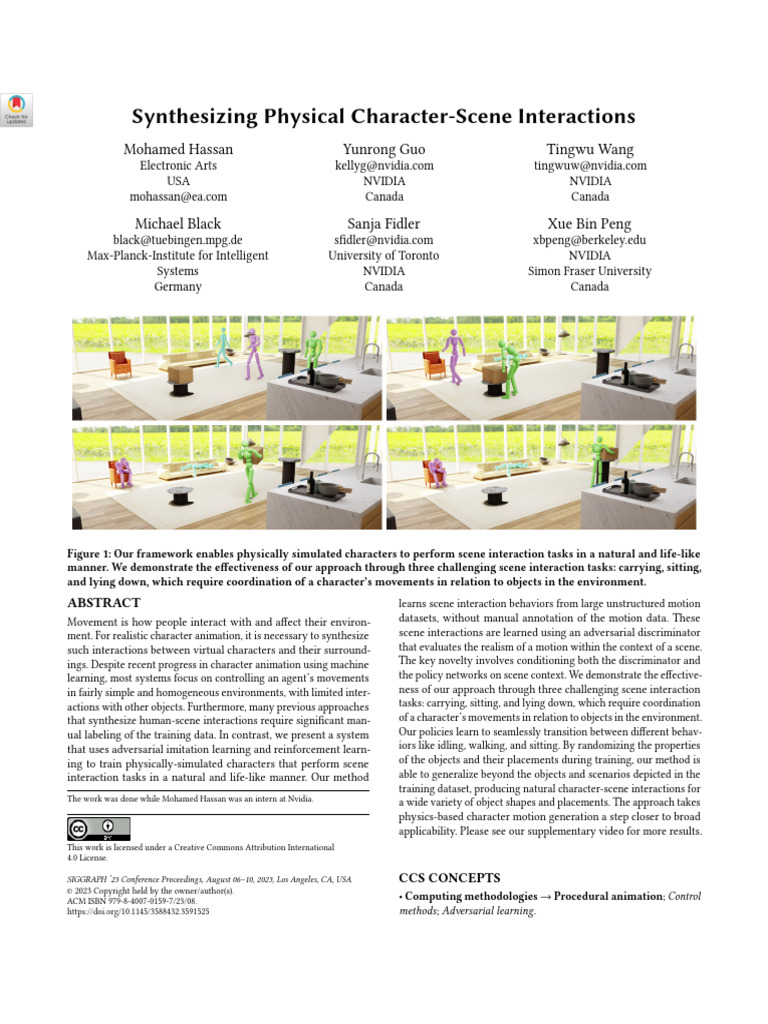 Synthesizing Physical Character-Scene Interactions | PDF