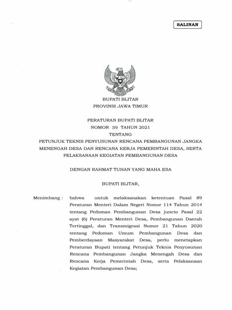 Perbup No 59 TH 2021 | PDF