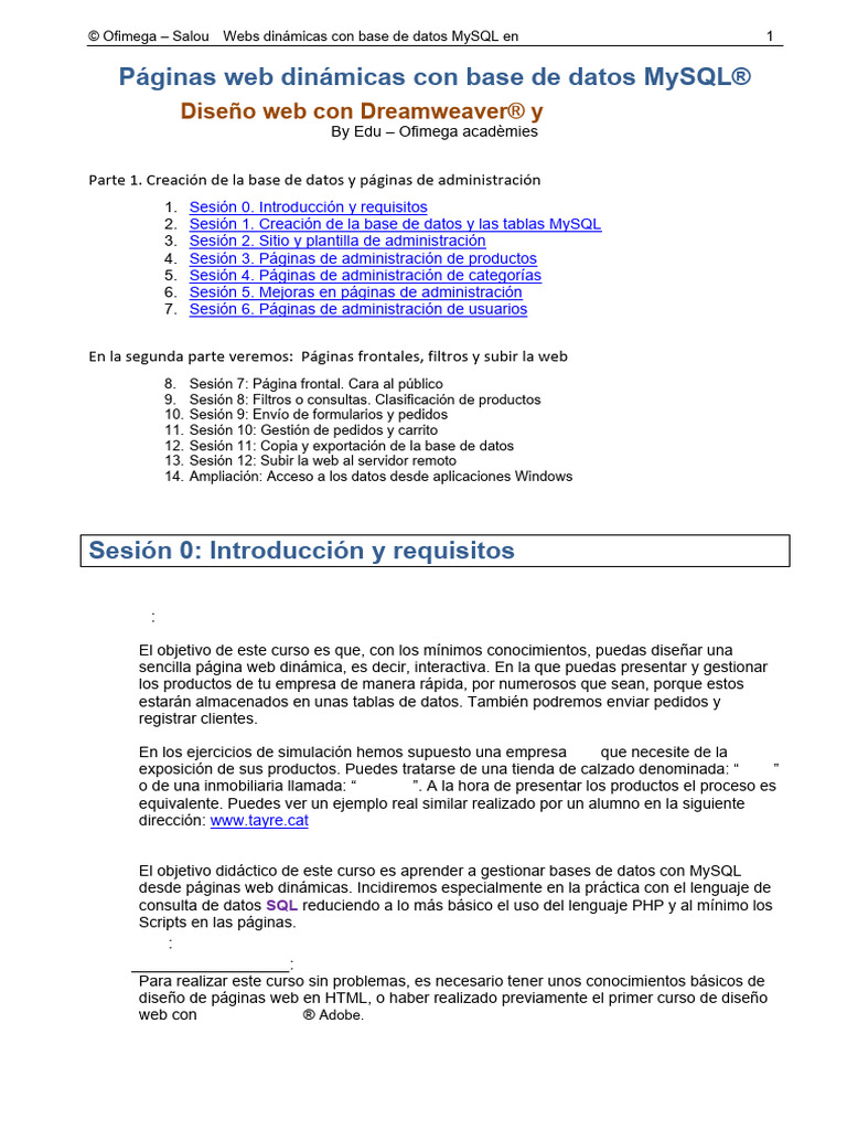 Páginas Dinámicas Parte 1 | PDF | SQL | Mi sql