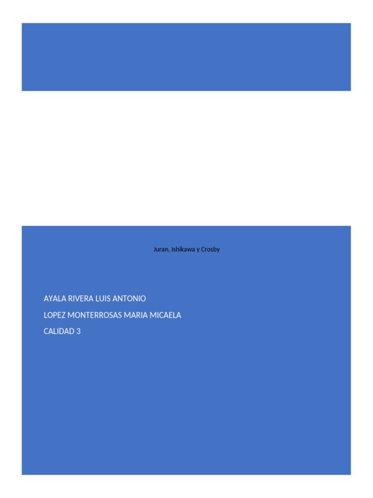 Juran, Ishikawa y Crosby | PDF