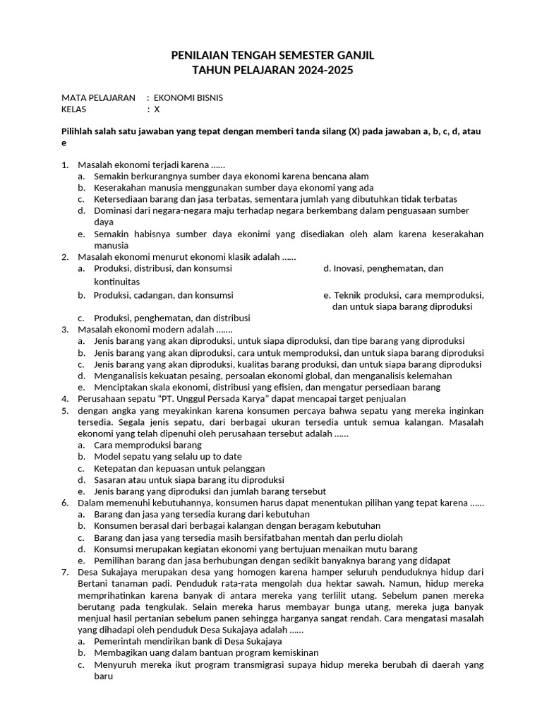 Kop PTS SMK Eb X | PDF