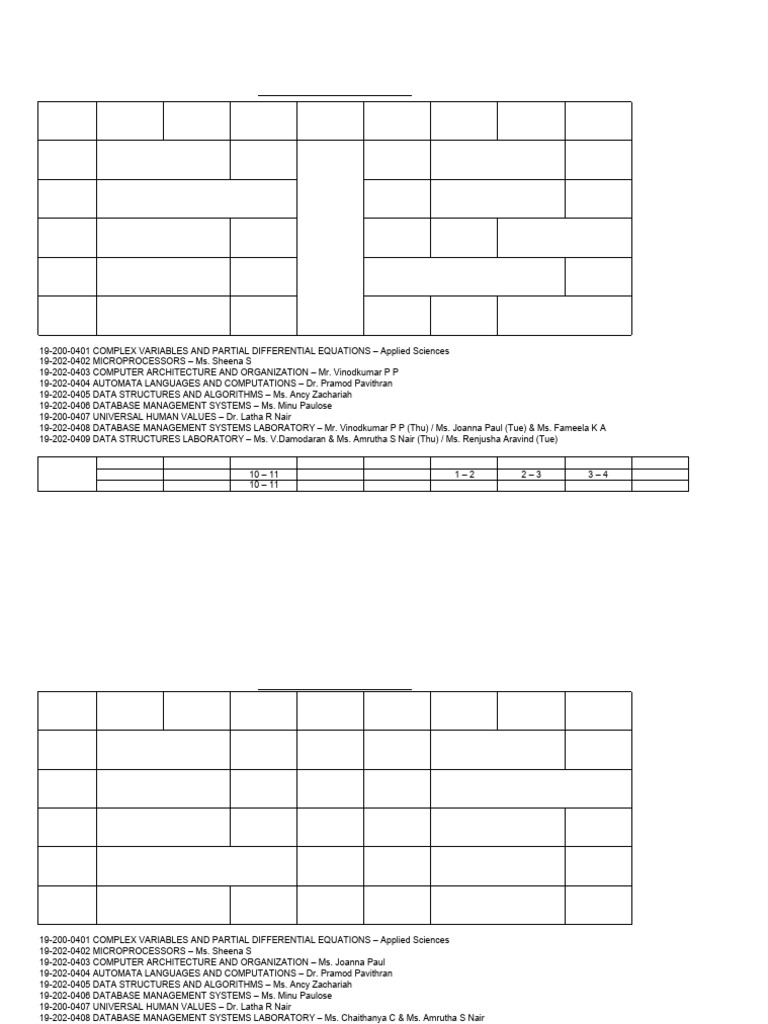Timetable CS S4 DEC 2023 1 | PDF