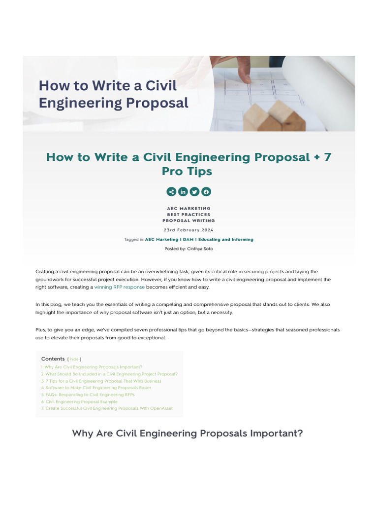 How To Write A Civil Engineering Proposal + 7 Pro Tips - OpenAsset | PDF