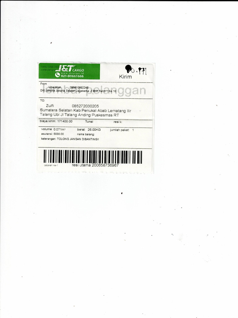 171 Resi JNT Cargo - 240920 - 172334 | PDF