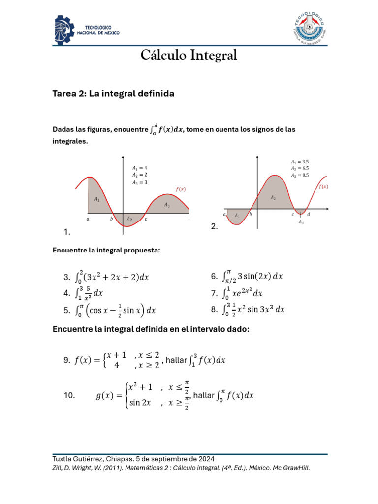 Cálculo Integral - Tarea 3 - Integral Con Fórmulas | PDF