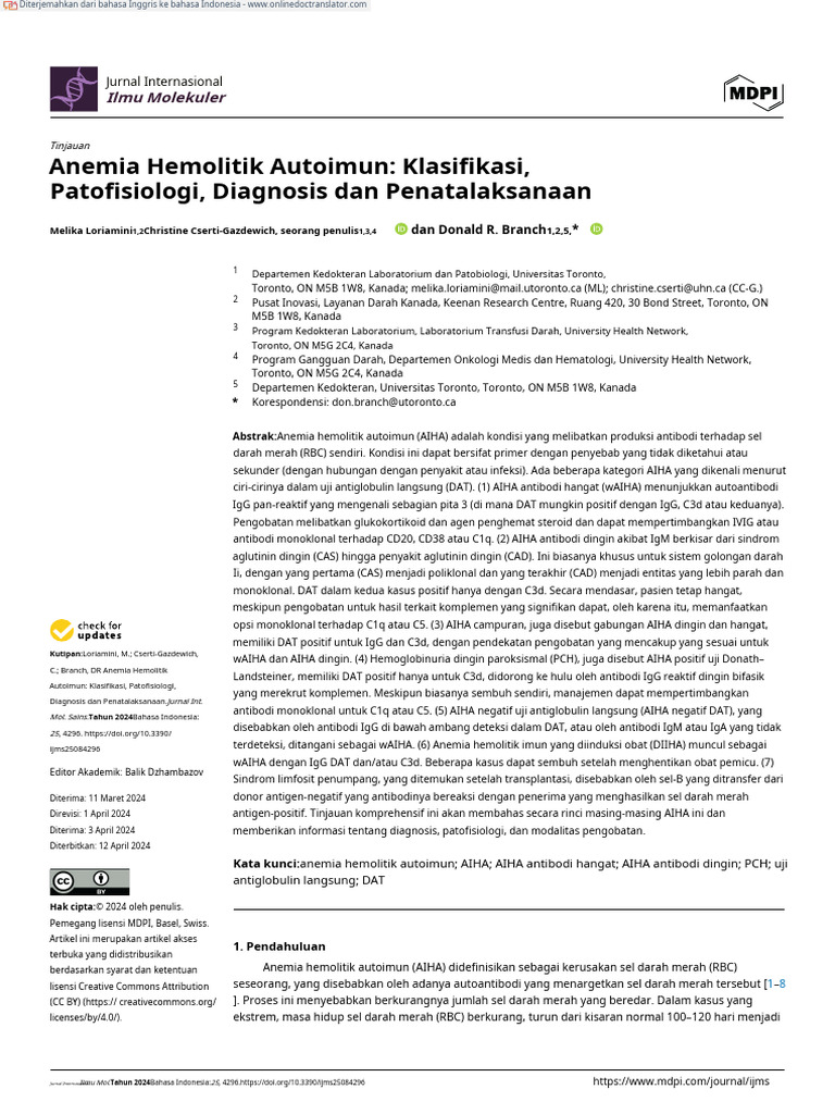 Anemia Hemolytic Anemia - En.id | PDF