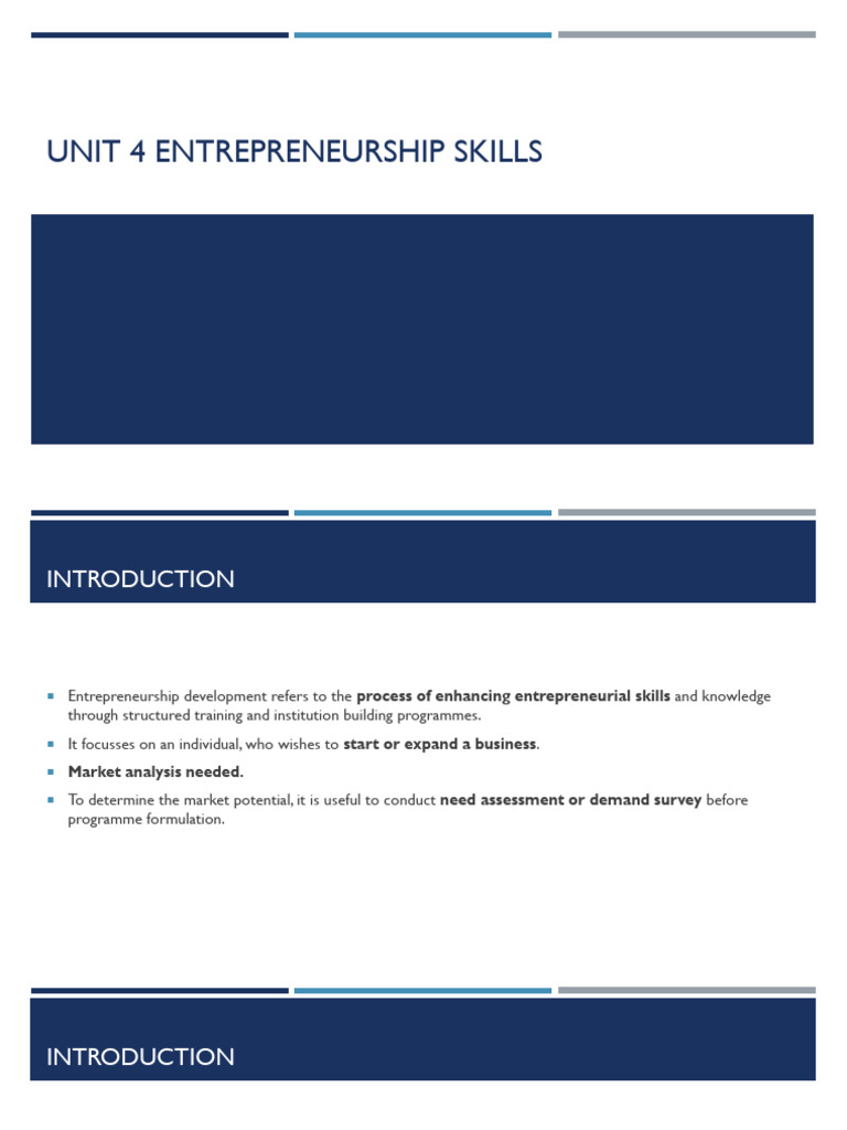 4 Entrepreneurship Skills | PDF