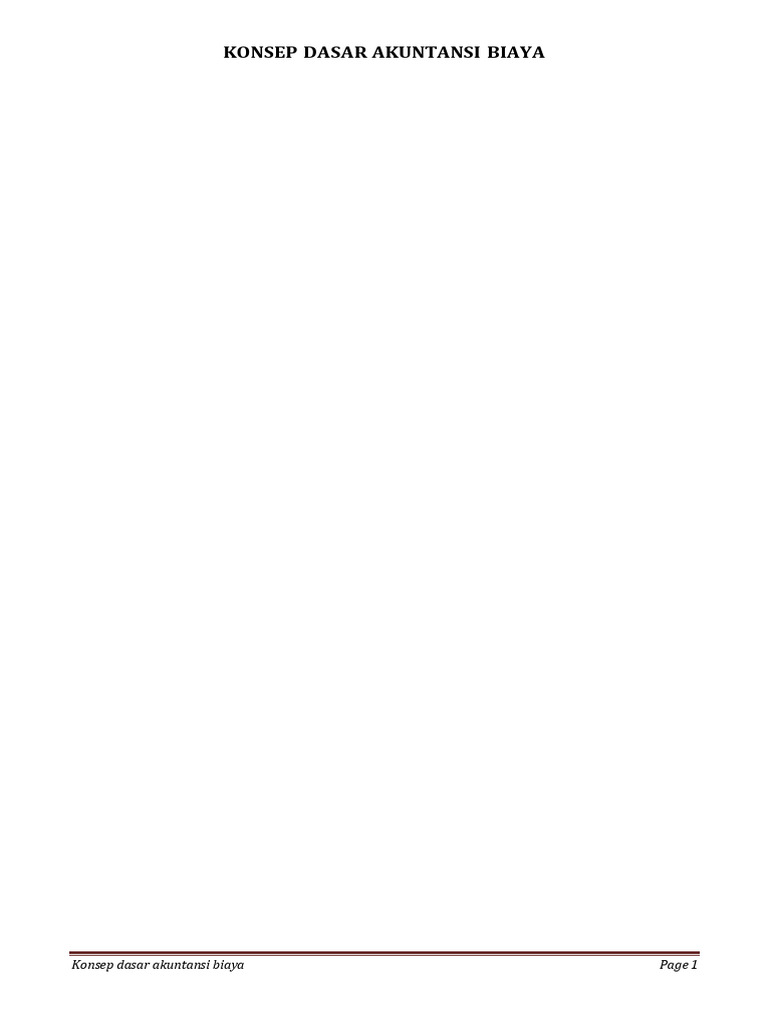 Konsep Dasar Akt Biaya | PDF