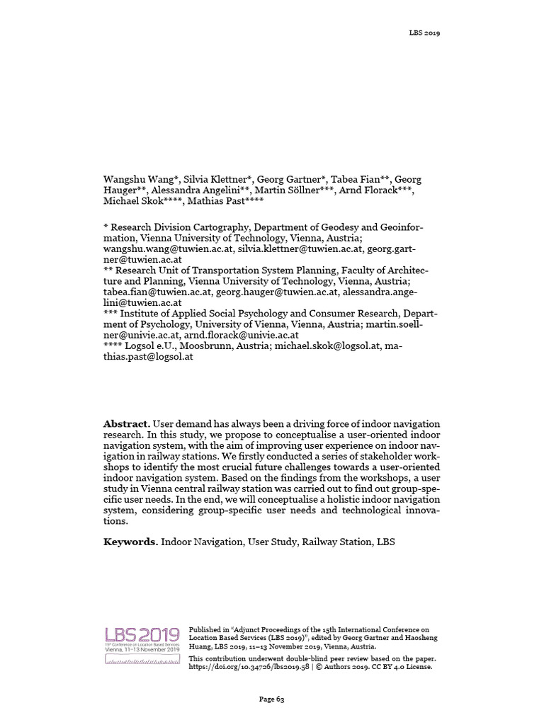 Towards A User-Oriented Indoor Navigation Sys-Tem in Railway Stations | PDF