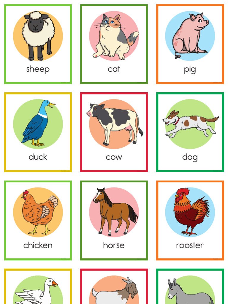Color Farm Animal Matching Game | PDF