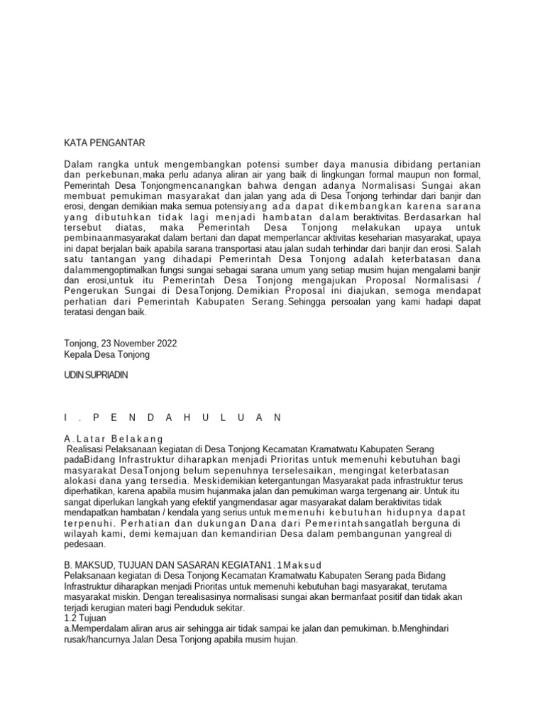 Kata Pengantar Proposal | PDF