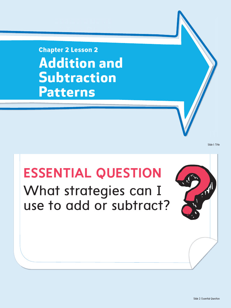 Addition and Subtraction Patterns: Chapter 2 Lesson 2 | PDF