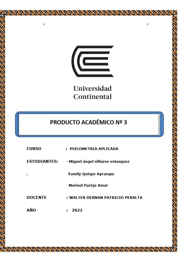 PA3 PSICOMETRIA APLICADA | PDF