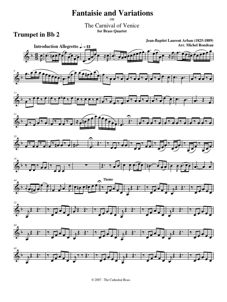 Fantaisie and Variations: Trumpet in BB 2 | PDF