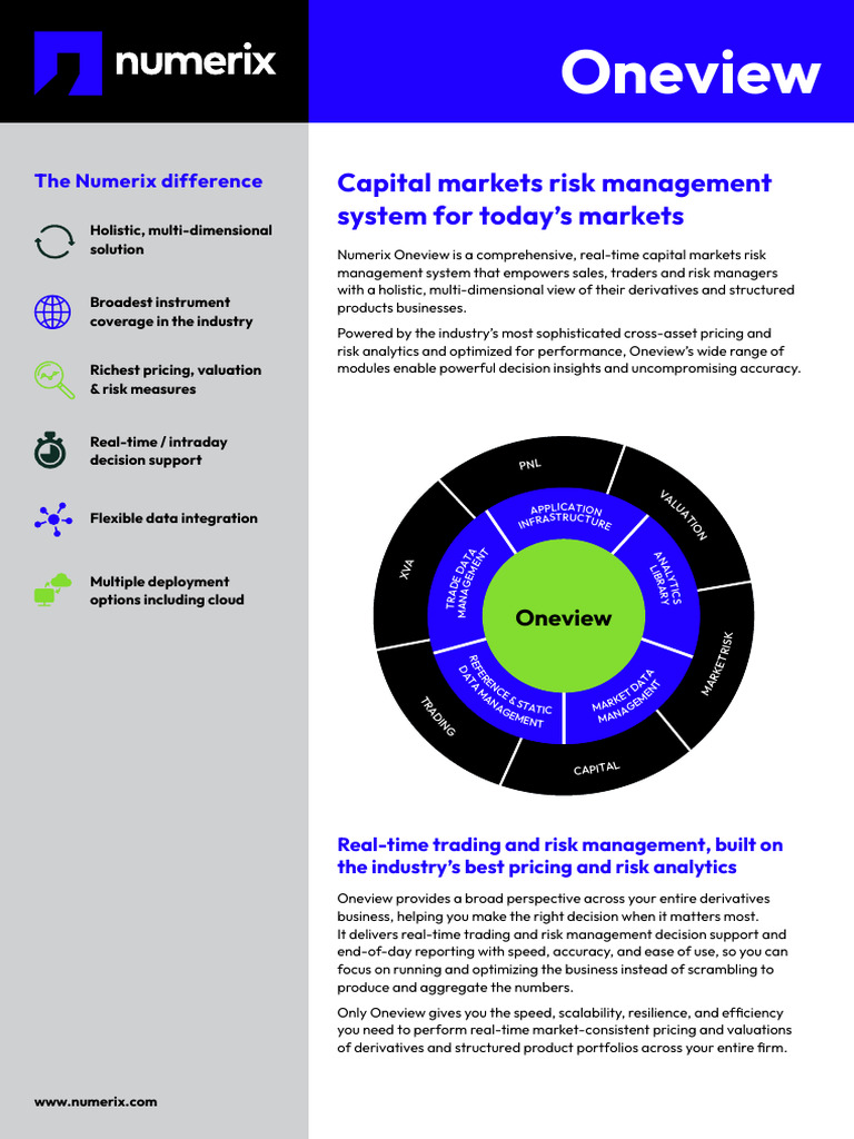 Numerix Oneview Factsheet 2024 | PDF