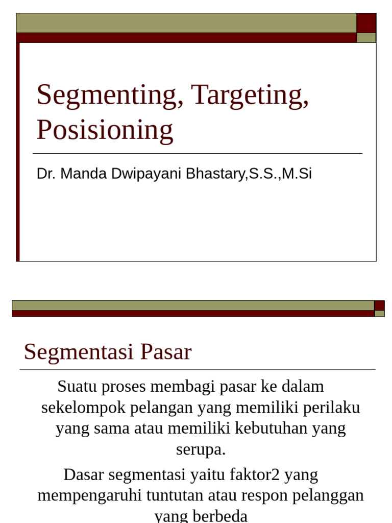 Segmenting, Targetting & Positioning | PDF