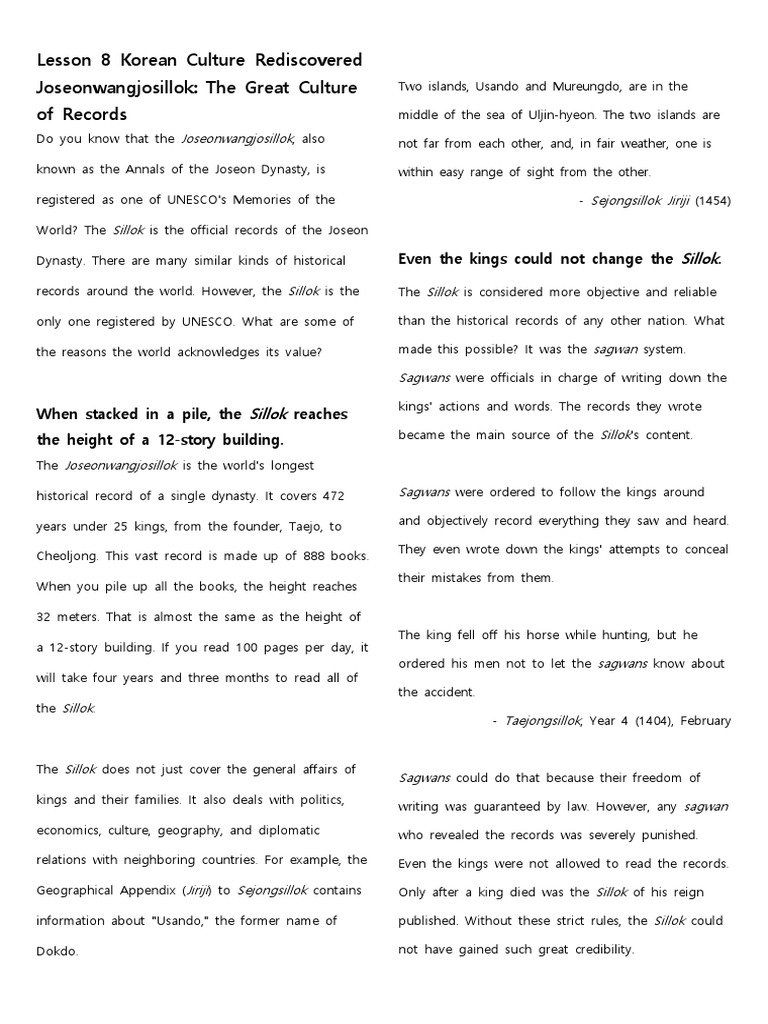 Lesson 8 Korean Culture Rediscovered | PDF