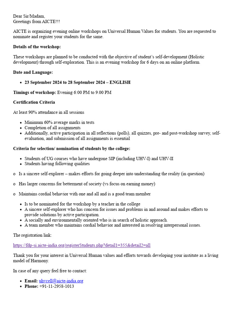 AICTE Workshop | PDF