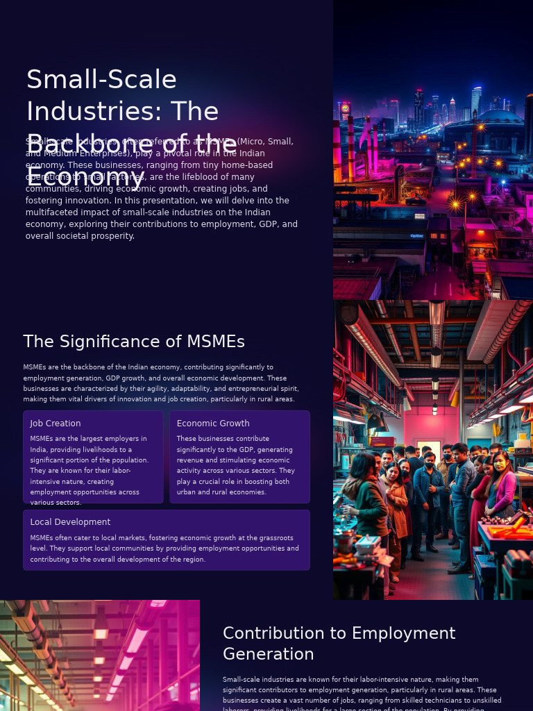 Small Scale Industries The Backbone of The Economy | PDF
