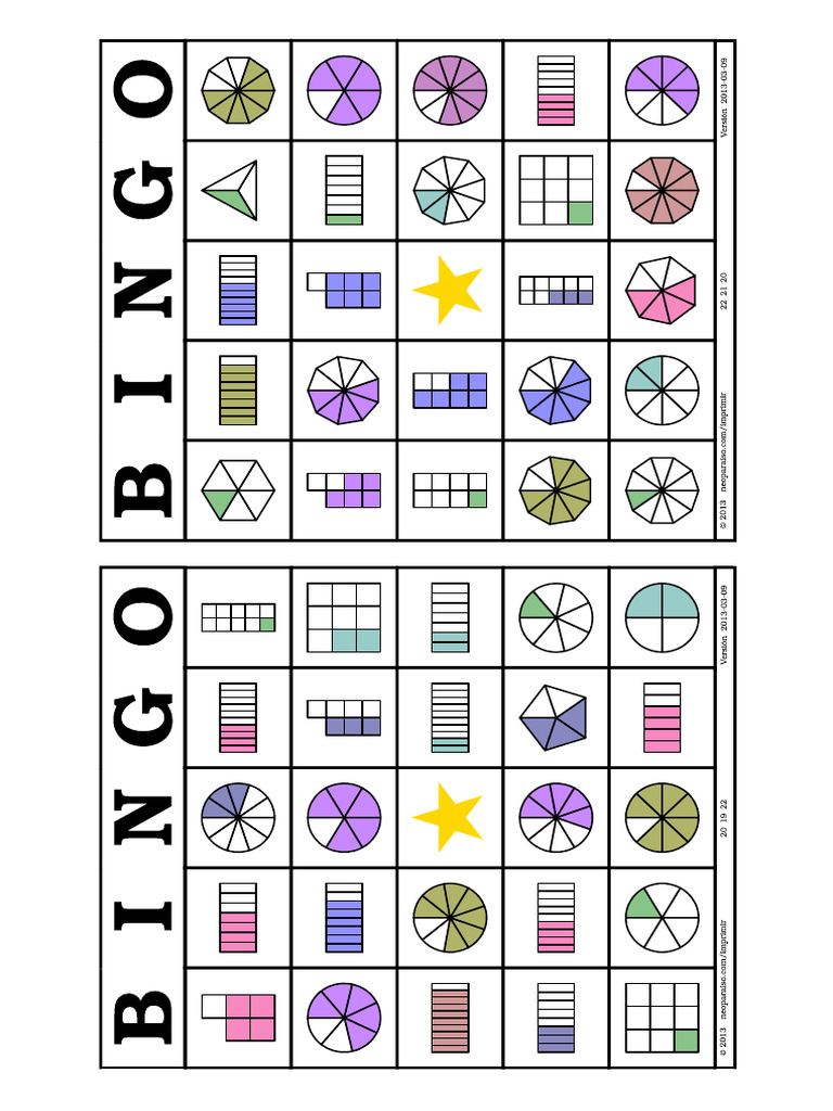 Bingo de Fracciones | PDF
