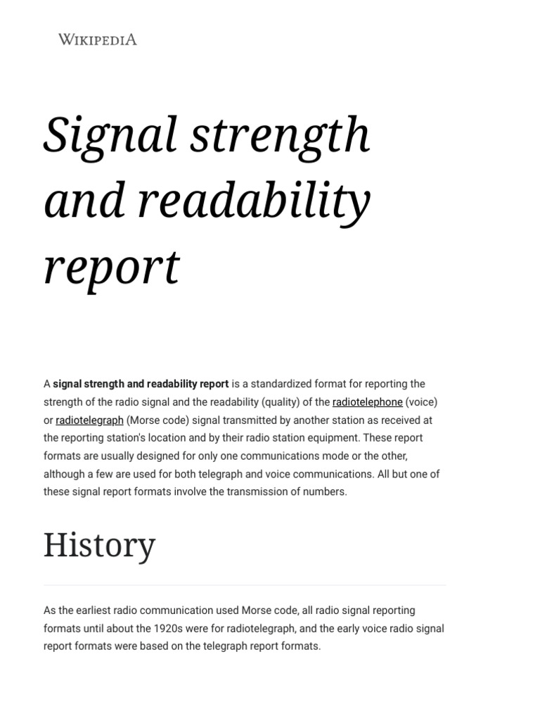 Understanding Ham Radio Signal Reports | PDF | Electrical Engineering ...