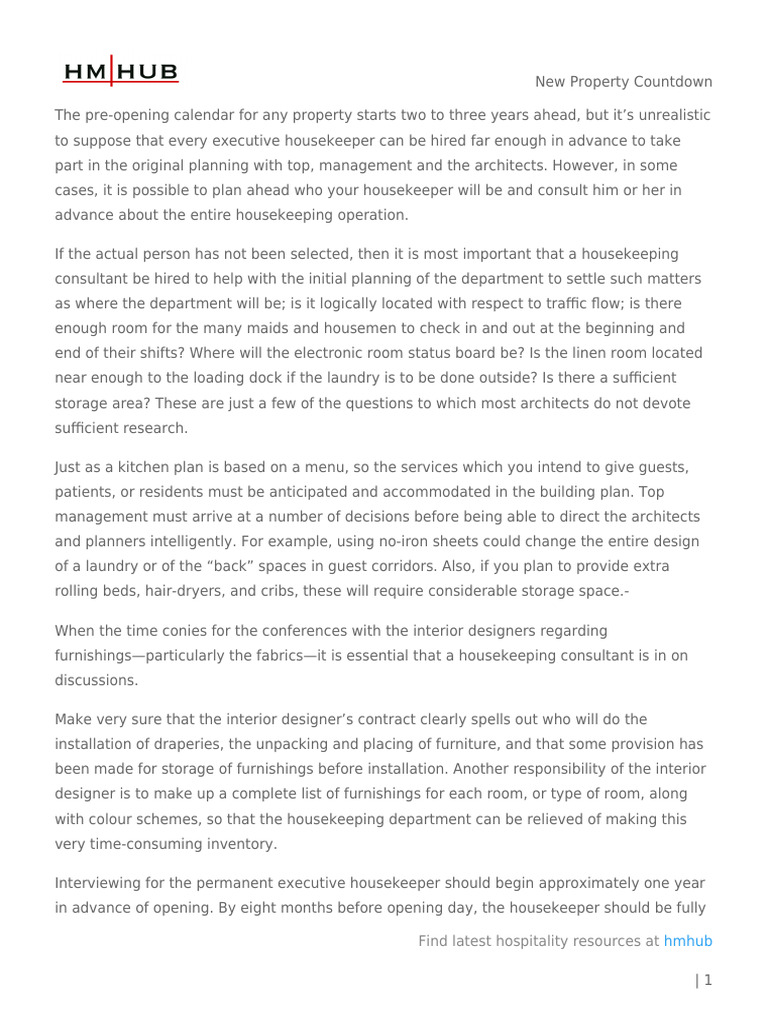 New Property Countdown | PDF | Housekeeping | Business