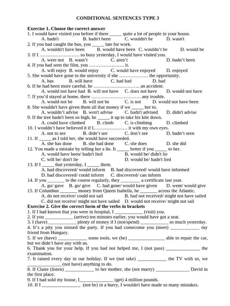 Cd11.Bt Conditional Sentences Type 3 | PDF