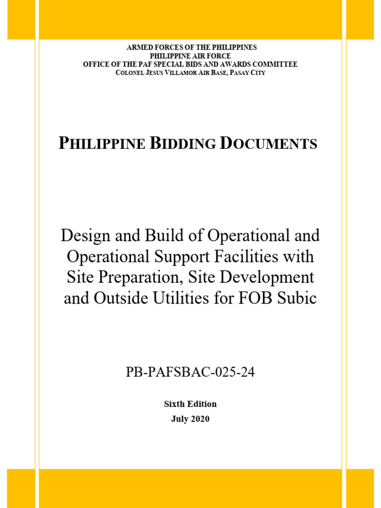 PB-PAFSBAC-025-24 Design and Build for FOB Subic | PDF