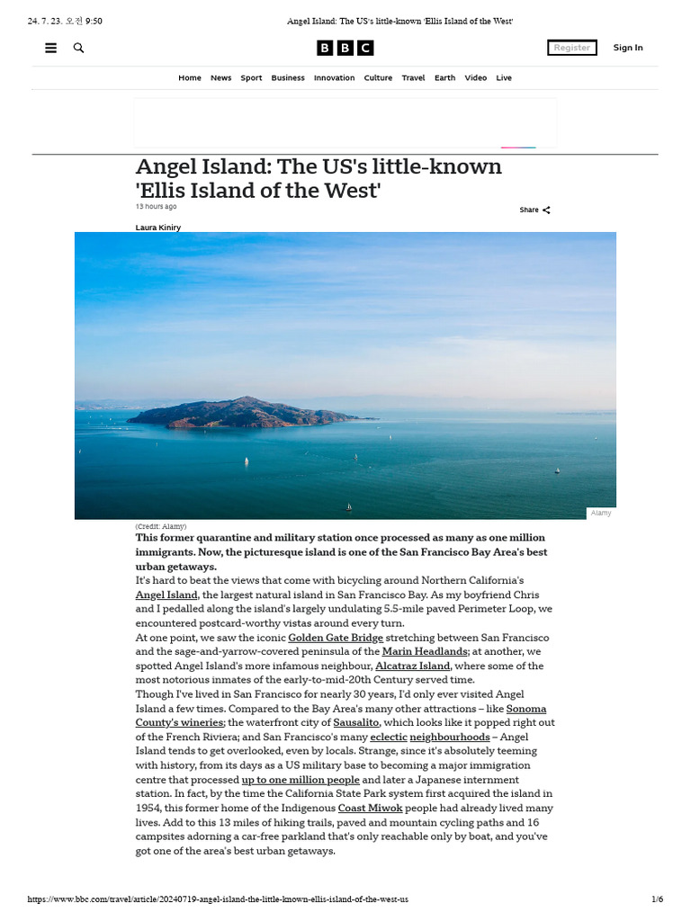 Angel Island - The US's Little-Known 'Ellis Island of The West' | PDF