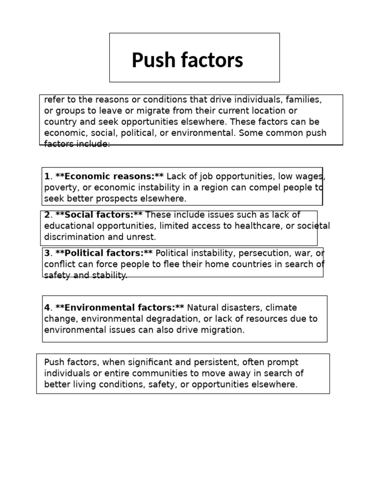 Migration: Push and Pull Factors | PDF | Human Migration | Politics