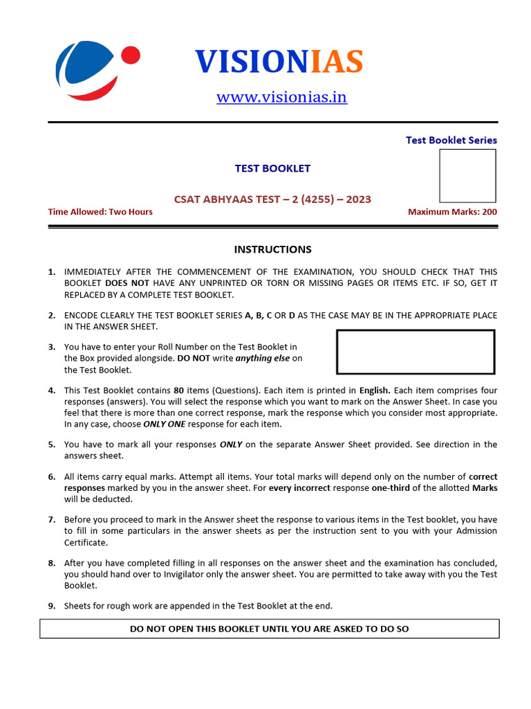 Abhyaas 2 CSAT | PDF