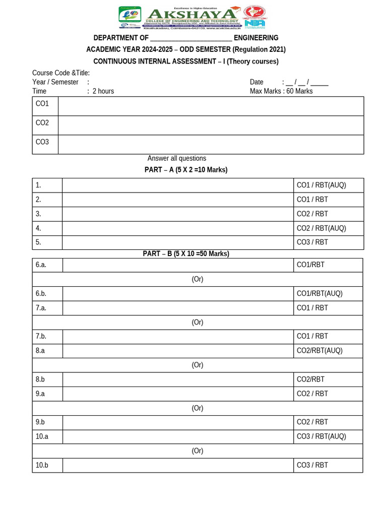 QP Format - Theory | PDF