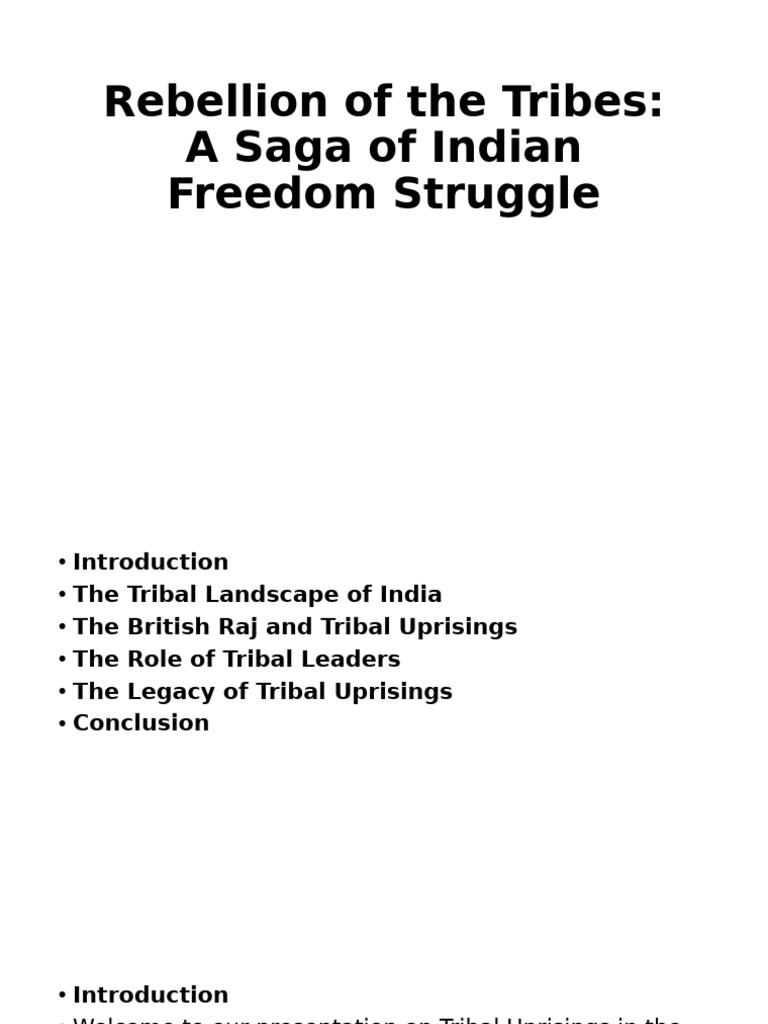 Rebellion of The Tribes | PDF | Tribe | Indian Independence Movement