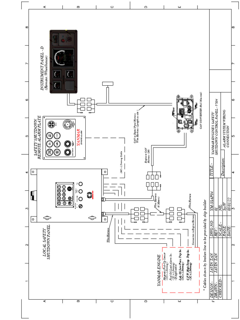 Yanmar Engines Safety Shutdown Control Panel VS04 Drawing | PDF