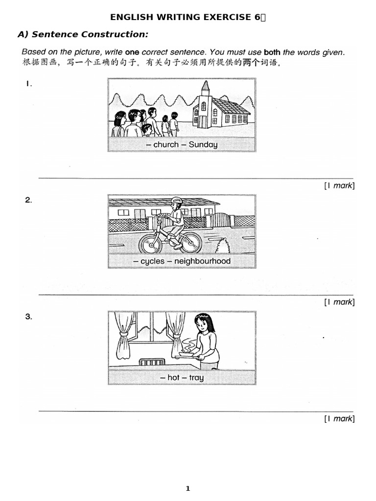 ENGLISH WRITING EXERCISE 6 (Year 6) | PDF