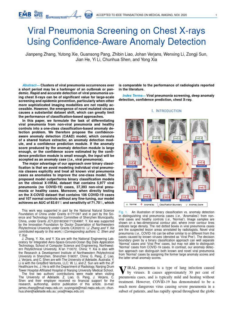 Viral Pneumonia Screening On Chest X-Rays Using Confidence-Aware Anomaly Detection (Has ...