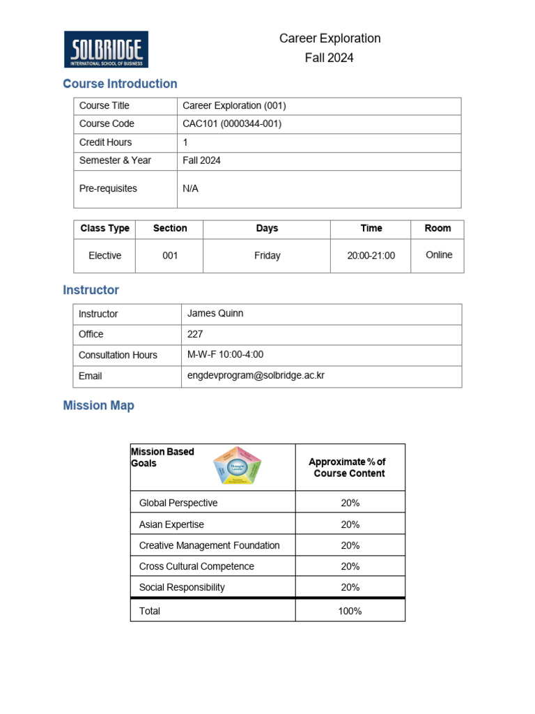 Syllabus-Career Exploration | PDF