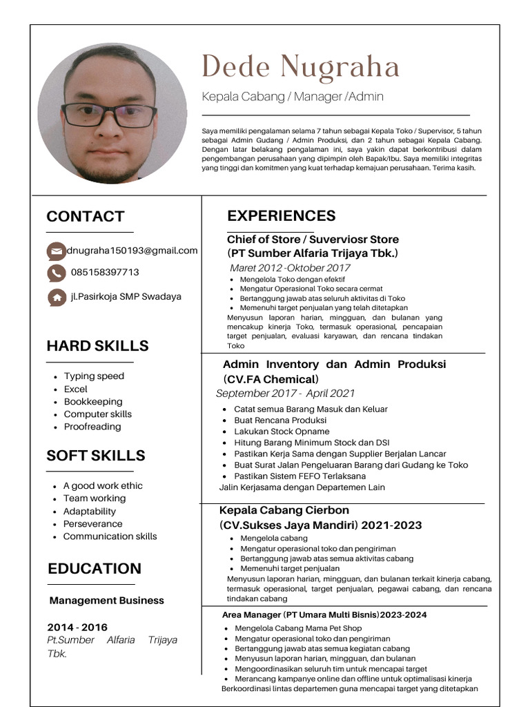 CV Dede Nugraha 2024 | PDF