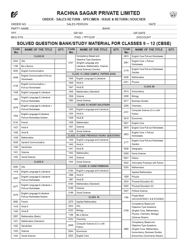 TW Order Form | PDF