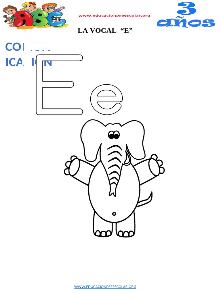 La-Vocal-E-Para-Niños-de-3-Años | PDF