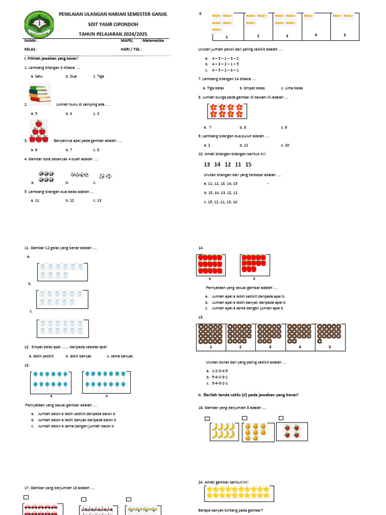 Latihan Soal MTK Bab1&2 | PDF