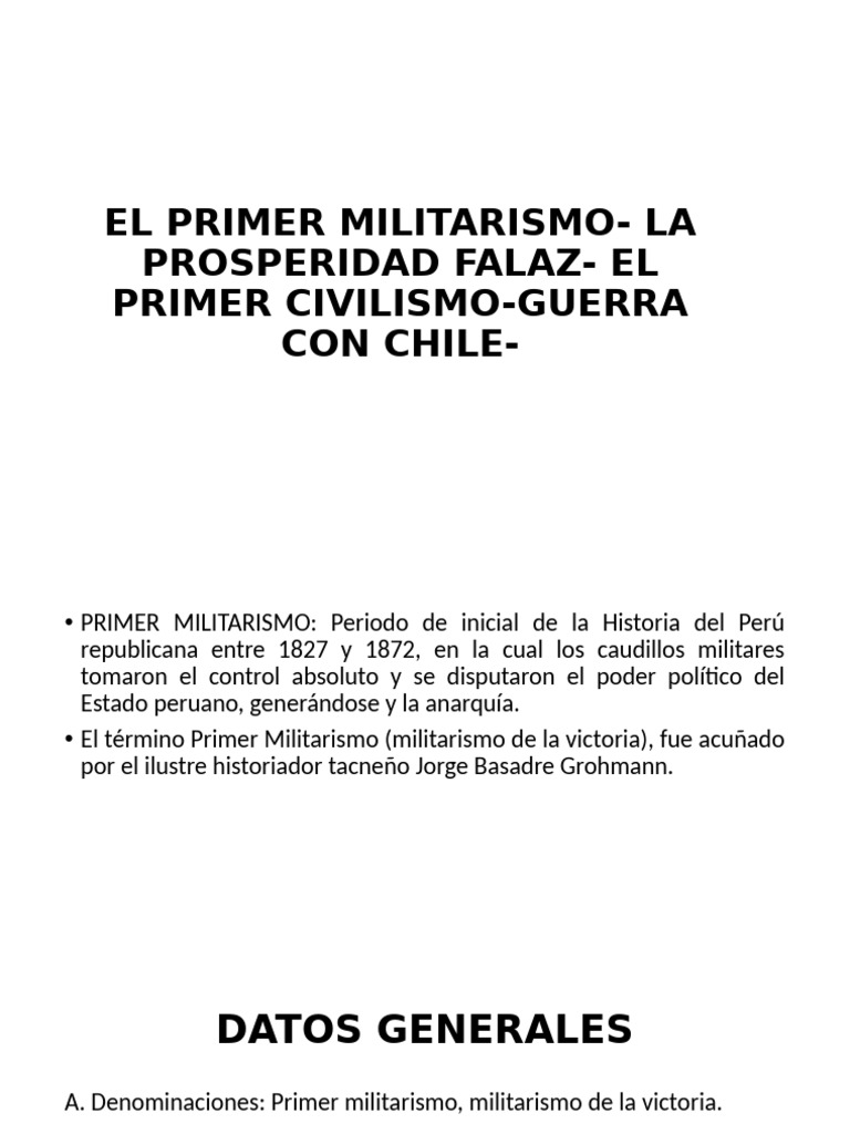 Primer Militarismo en el Perú (1827-1872) | PDF | Revolución industrial ...