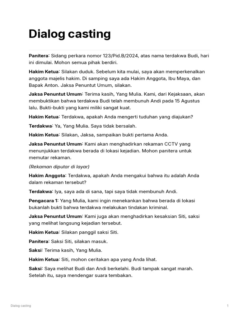 Dialog Casting | PDF