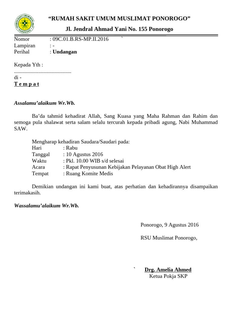 Format Undangan | PDF